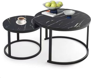 ONLINE OASIS Nesting End Table Round Coffee Table Set of 2 - Black ...