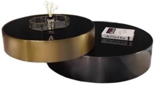 Coffee Table table set of 2 Gold Nesting Coffee Glass Side Table Metal ...