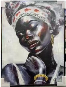 Generic Black African Woman Ink Single 60 cm x 80 cm Painting | Makro