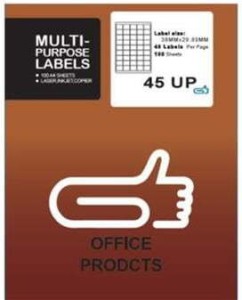 The Clip 45 Up Labels A4 Size - 100 Sheets Self Adhesive Paper Label | Makro