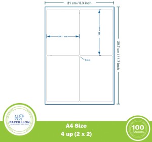 Paper Lion 4 Up A4 Self-Adhesive Paper Label | Makro