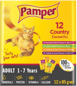 Pamper 12 Country Favourites Meat, Beef, Lamb, Chicken, Turkey 48 x 0. ...