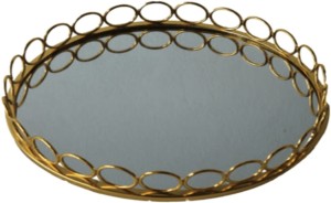 American Round Loop Mirror Tray Gold - Medium Round Loop Mirror Tray Tray | Makro