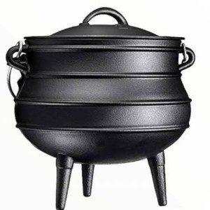 ONLINE OASIS Size 8 Cast Iron Potjie Pot Potjie with Lid 18.5 L ...