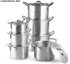 14 pcs Aluminum cooking pot set. cooking pot set Pot with Lid 0 L ...