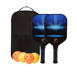 Umlozi Pickleball Set Of 2 x Fiberglass Paddles, 4 Pickleball Balls ...