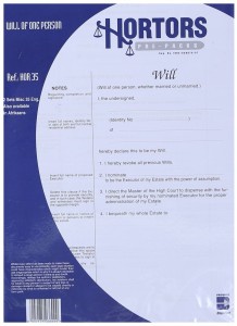 Hortors HOR644425 Will For One Person Documents In English 5's | Makro