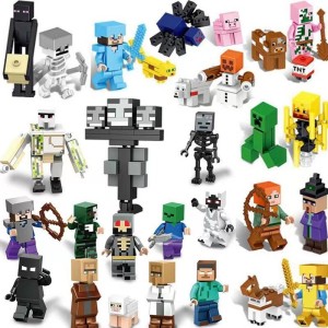 OLOEY 29 Pieces Minecraft Building Toys Game Character Minifigures Kits ...