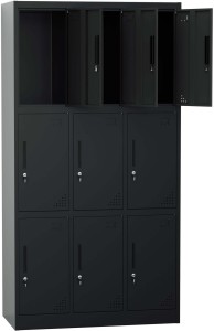 STEEL FURNITURE WAREHOUSE Steel 9 Door Locker Cupboard Storage Cabinet ...