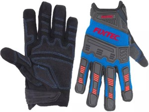 FIXTEC Mechanic Gloves Reinforced Finger Tips Synthetic Safety Gloves ...