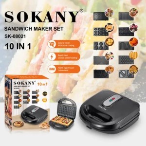 Sokany SOKANY 10 in 1 Sandwich Maker Electric Waffle, Grill | Makro