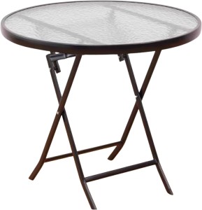 Generic Tempered glass round table 80CM Solid Wood Side Table | Makro