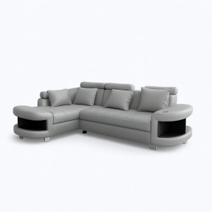 Designer Concepts Maggie L Shape Corner Sofa-PU Grey NA 5 Seater Sofa ...