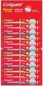 Colgate Double Action Hang Card Medium Toothbrush | Makro