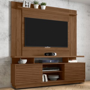 Designer Concepts New Blumenau Plasma Stand With Wall Panel - Walnut ...
