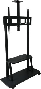 MHC Mobile Floor TV Mount Stand Trolley Cart 2 Shelves with Wheels for ...