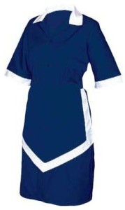 LADIES HOUSEKEEPING UNIFORM 3PC - NAVY AND WHITE - X LARGE Blue Uniform ...