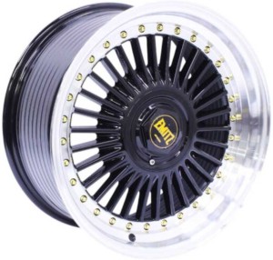 Emitz 17" Splitz 4/100 Gloss Black Machine Lip With Gold rivets Alloy ...