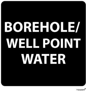 oma Tower Borehole Sign 150 x 150mm SIGNB/W | Makro