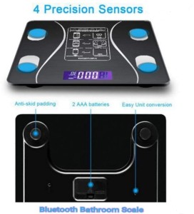 Smart Bluetooth, Wireless BMI Bathroom Body Fat Weight Scale Digital ...
