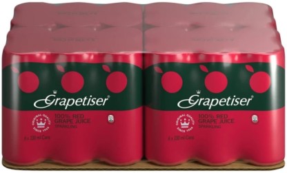 Grapetiser 100% Red Sparkling Grape Juice – 24 x 330ml Cans | Makro