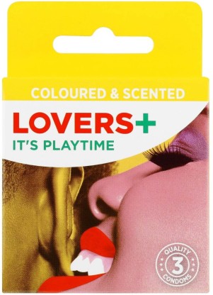 Lovers Plus Coloured & Scented Condoms Smooth Strawberry, Tutti Fruiti ...