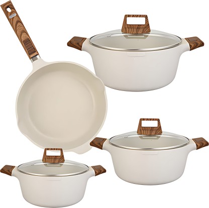 Hazel Wood Checkers Non-Stick Coated Cast Iron, Glass, Aluminium ...