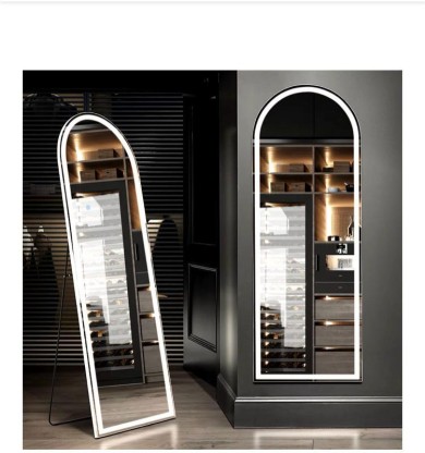 smart Full Body Length Mirror with LED Lights - Black Frame Lighted ...