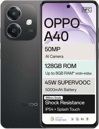 Oppo A40 4G Dual Sim 128GB (Black, 128 GB) | Makro