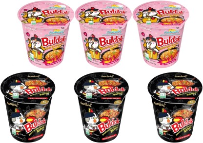 Buldak Samyang Spicy Ramen Noodle Cups 80g - 6 Pack - Carbonara & Original Cup Noodles | Makro