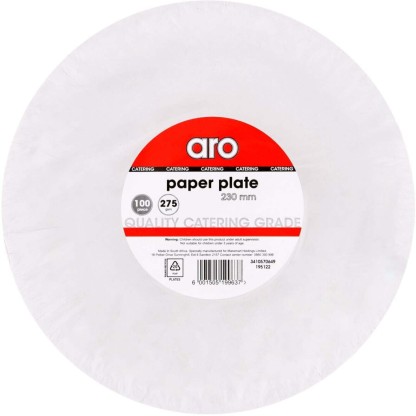 Aro Paper Plates 230mm Dinner Plate | Makro