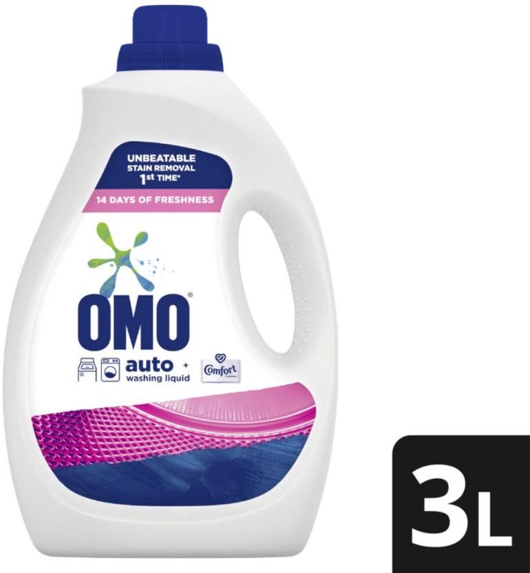 Omo Stain Removal Auto Washing Liquid Detergent with Comfort Freshness ...