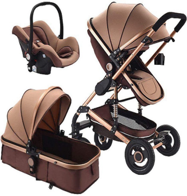 Belecoo Baby Stroller 3 In 1 Newborn Baby Carriage-Brown Baby Carrier ...
