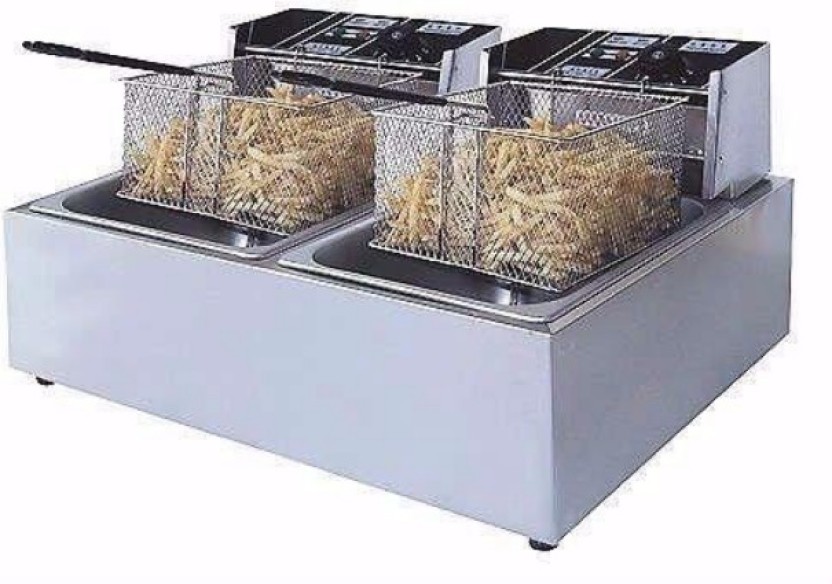 Generic Two Tank Electric Chips Fryer_ 6L Double Pan Deep Fryer Silver ...