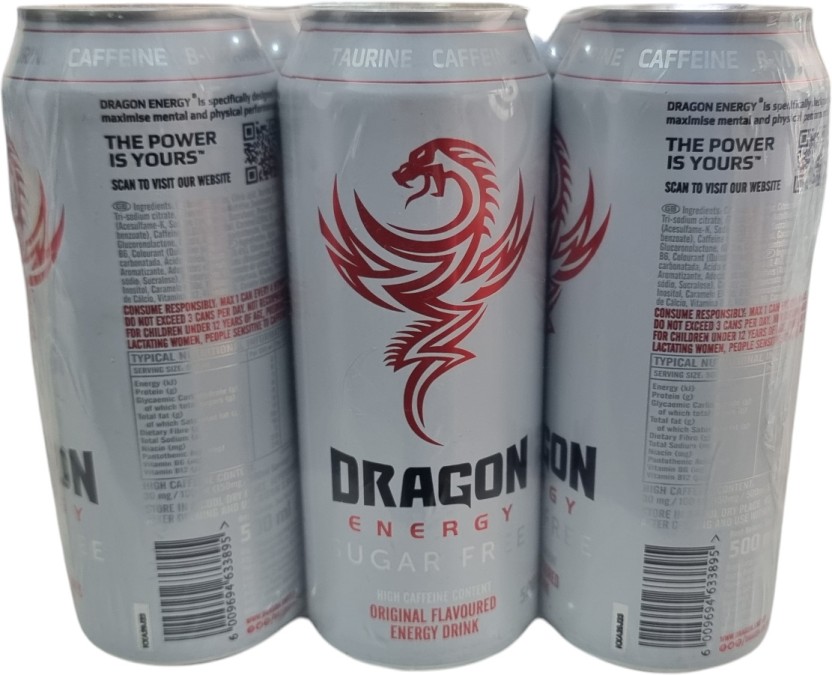 Dragon Energy Drink Sugar Free Pack of 24 Cans Energy Drink | Makro