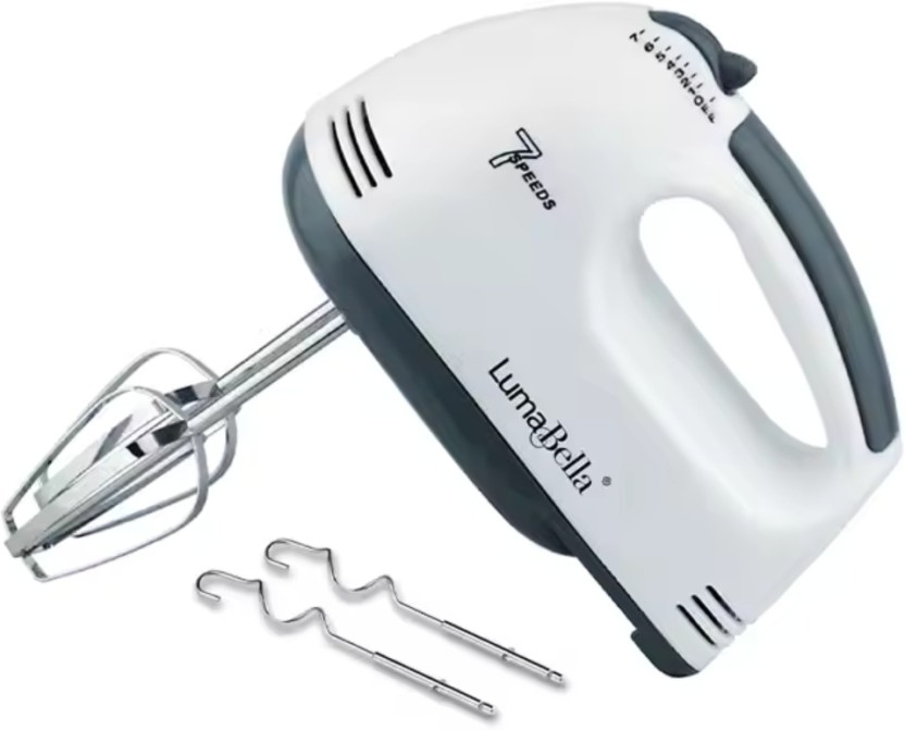 LumaBella Electric Hand Mixer – 180W Motor, 7-Speed Control, Includes ...
