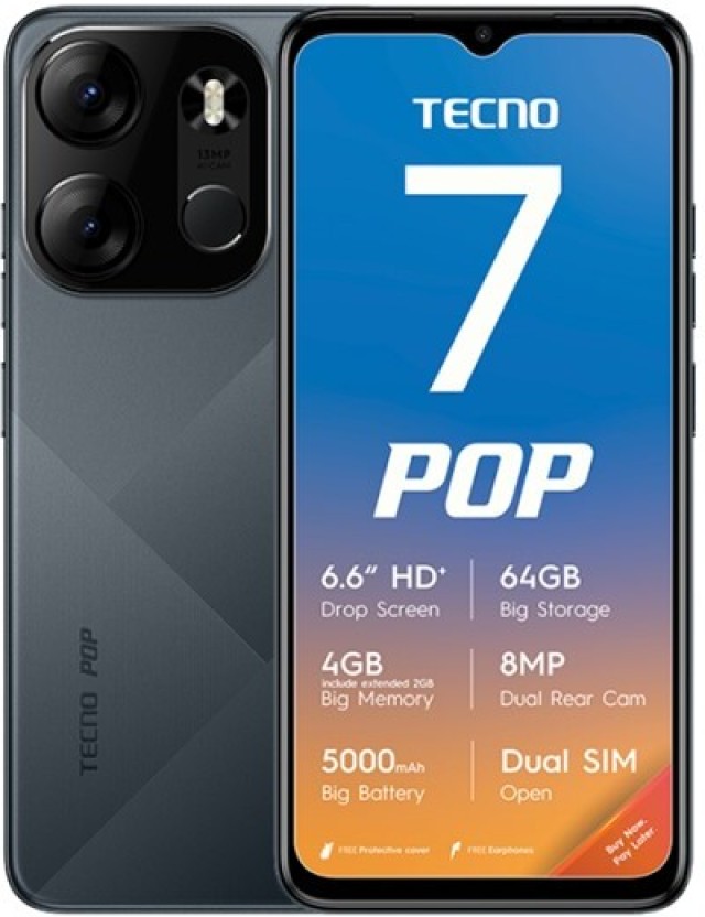 Tecno POP 7 (Endless Black, 64 GB) | Makro