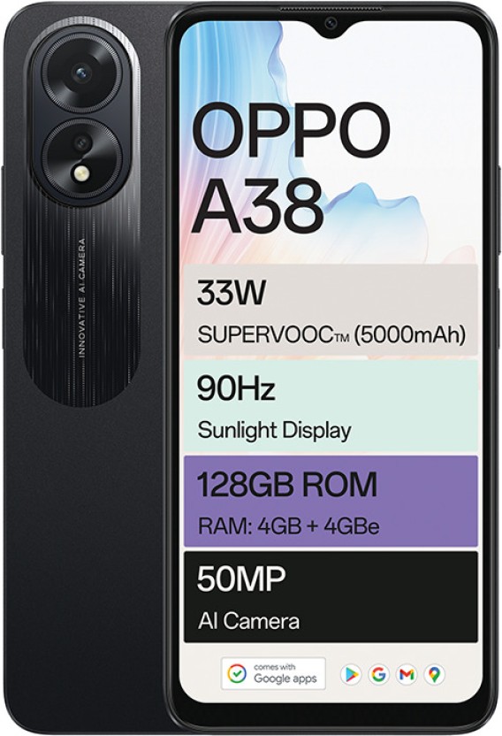 oppo A38 4G Dual Sim 128GB (Black, 128 GB) | Makro