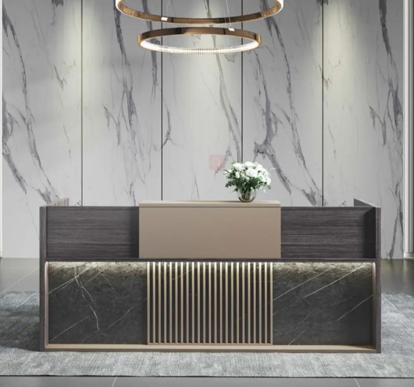 Designer Concepts Makiya Reception Desk Engineered Wood Office Table ...