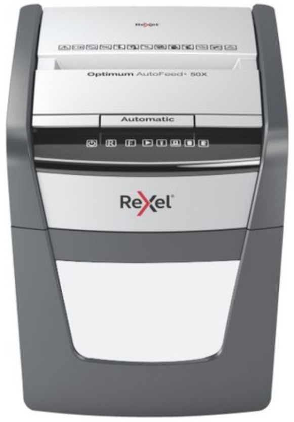 Rexel Optimum AutoFeed+ 50X Automatic Cross Cut P4 Paper Shredder Cross ...