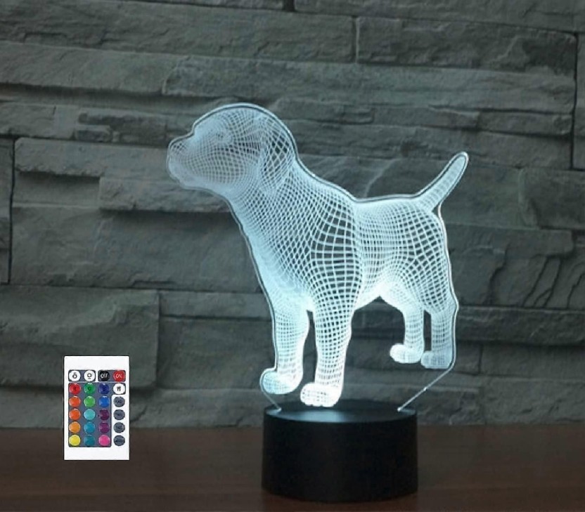 Huanix Remote Control Night Light Lamp 3D Puppy Remote Control 16 Color ...