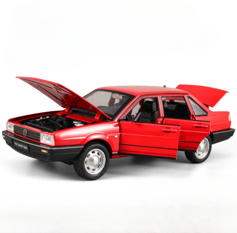 MAX Red1/24 Alloy Diecast Santana Car Model Toy High Simulation Vehicle ...