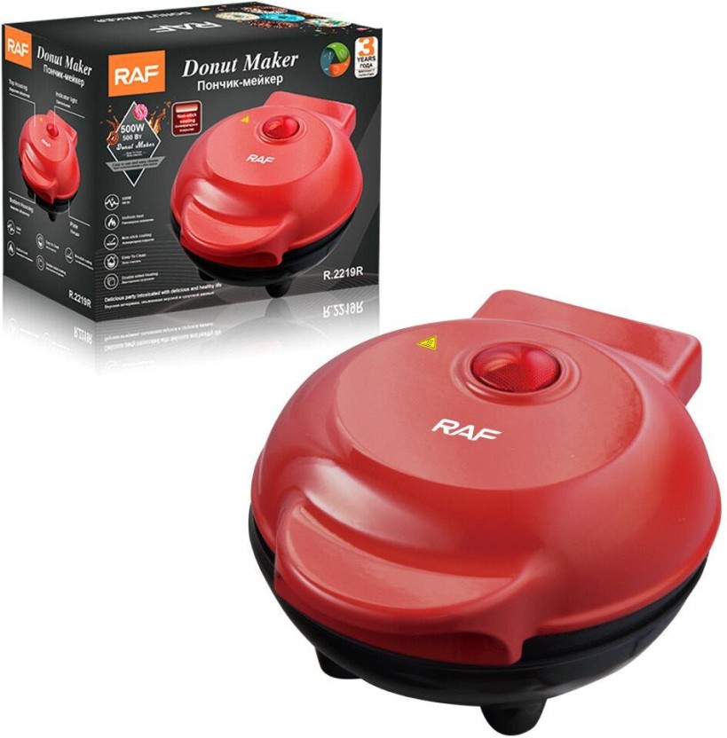 RAF Non-Stick 500W Mini Donut Maker Machine Waffle Maker | Makro