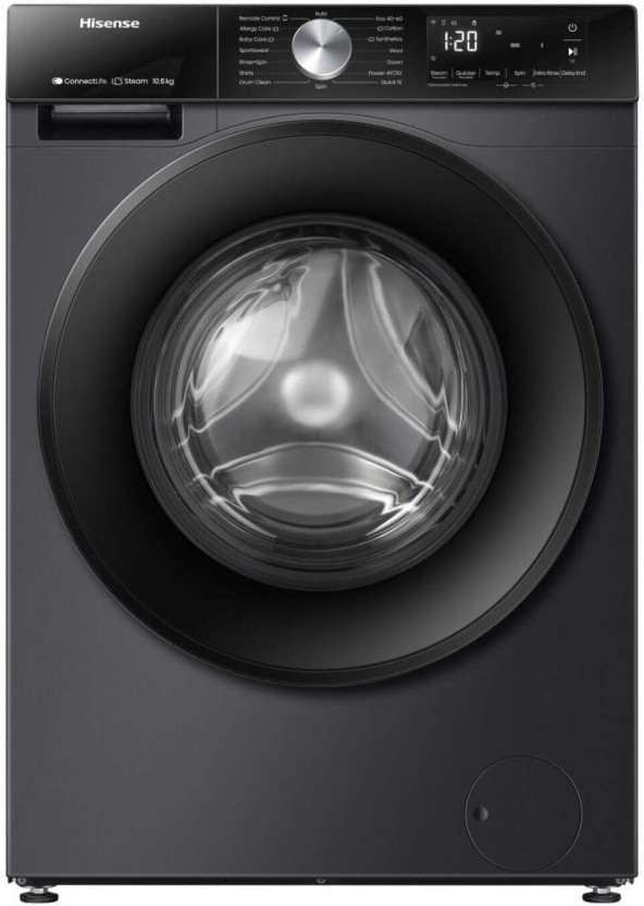 Hisense 10 kg Front Loader Washing Machine - Grey, Black | Makro