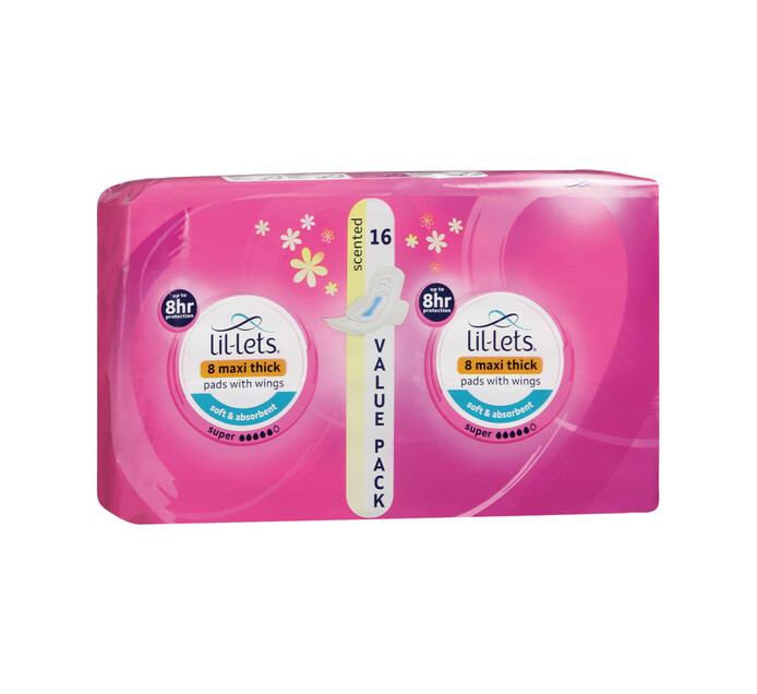Lil-lets Maxi Thick Pads Super Scented (1 x 16's) | Sanitary Pads ...