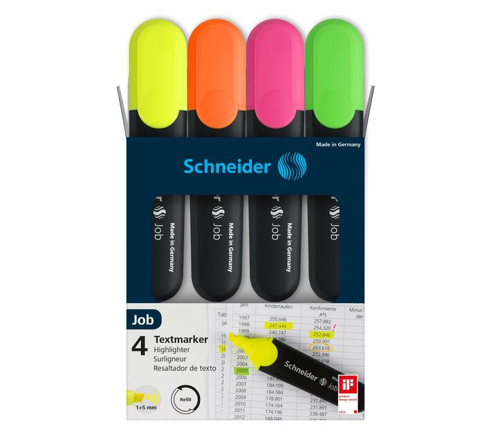 SCHNEIDER JOB 150 HIGHLIGHTER WALLET OF 4 | Makro