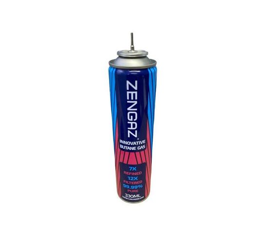 12 Pack Zengaz - 330ml Pure Gas Canister Lighter Refill - Metal Nozzle ...