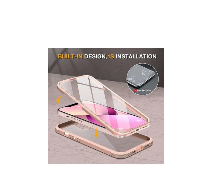 MIRACASE-For iPhone 13 Only Full-Body Glass Case Bumper cover - Crystal Pink | Makro