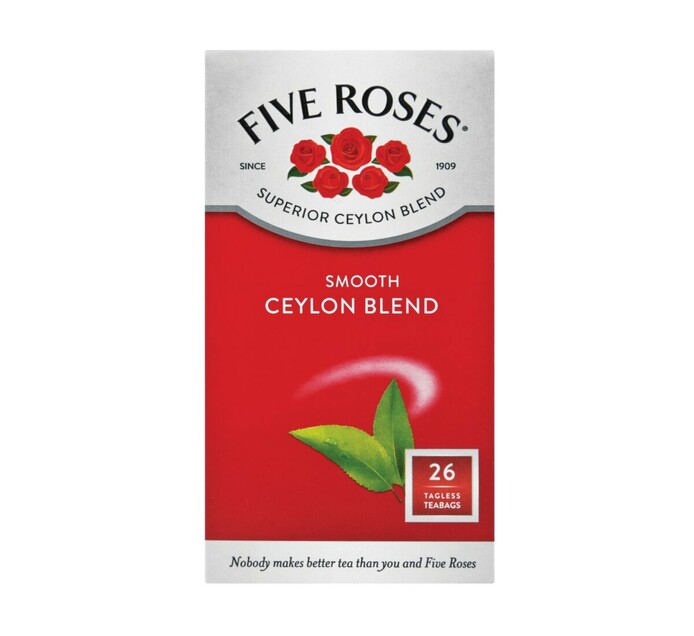 Five Roses Tagless Teabags Regular (1 x 26's x 6) | Makro