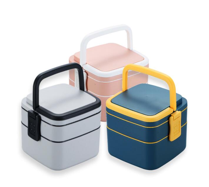 PSM-Double-layer Portable Lunch Box With Lid - Pink | Makro